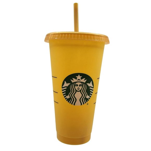 Starbucks | Kitchen | Starbucks Yellow Color Changing Cold Liquid Cup ...